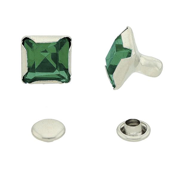 Square Rhinestone Rivet – Emerald Green (50 pcs) | Pet Hardware® | Pet ...