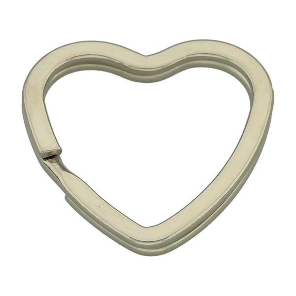 Flat Split O Ring, Heart Shape, chrome plated. | Pet Hardware® | Pet ...